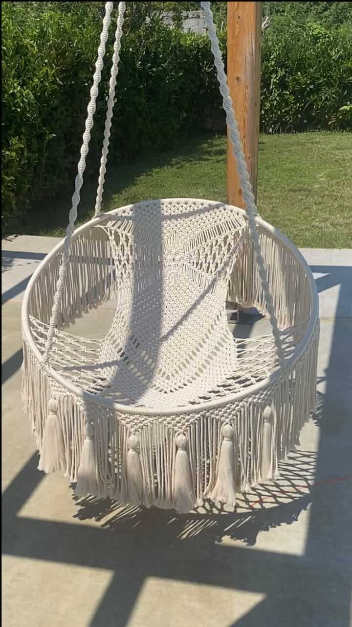 Handmade Swing Chair, Swing Chair,Hand Knitted Swing Chair, – Leather ...