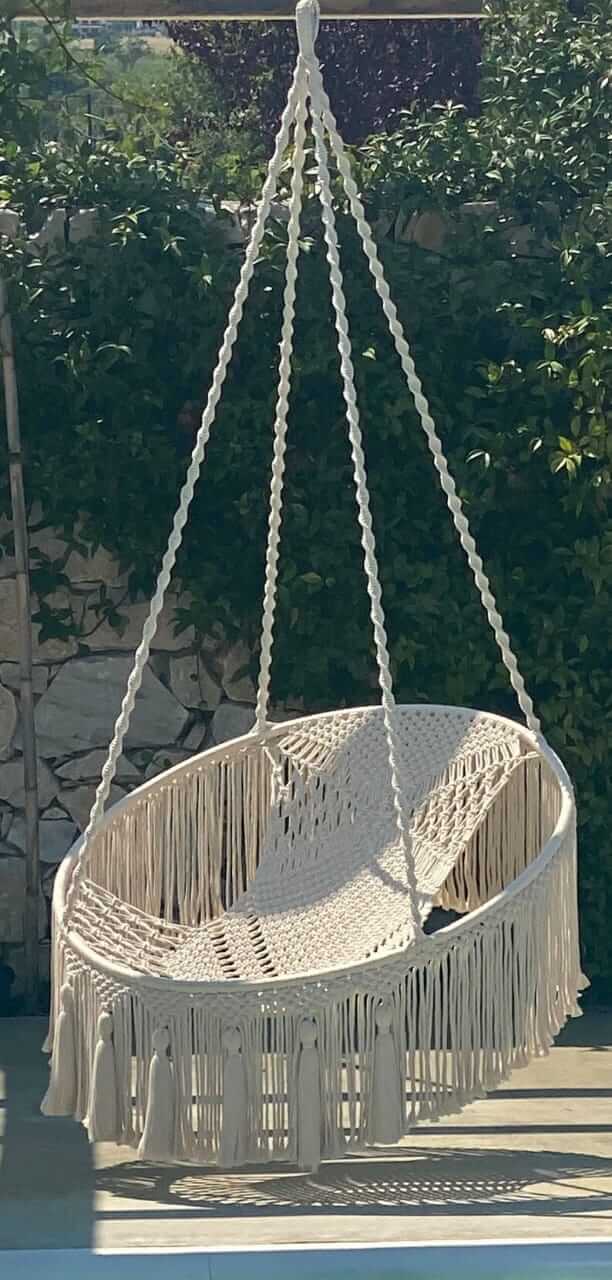 Handmade Swing Chair, Swing Chair,Hand Knitted Swing Chair, – Leather ...
