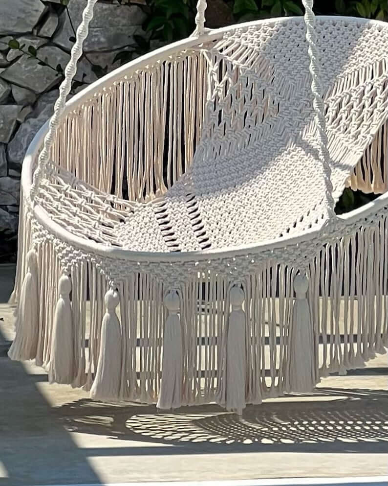 Handmade Swing Chair, Swing Chair,Hand Knitted Swing Chair, – Leather ...